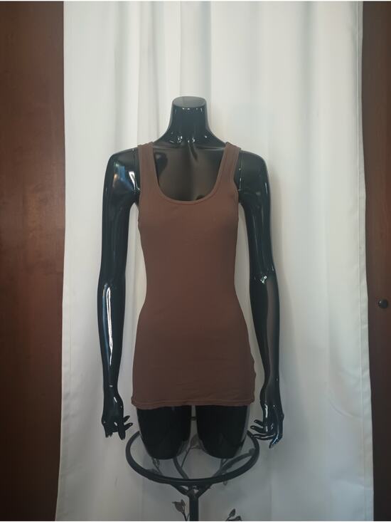 Old Navy | Tops | Vtg Old Navy Y2k Long Length Ribbed Tank Top M Brown ...
